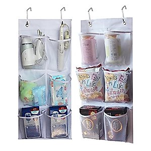 KIMBORA 2 Packs Narrow Over the Door/Wall Shoe Organizer, Small Hanging Shoe Rack for Closet with Clear Mesh Pocket for Bathroom, RV, Pantry, Camping (White)