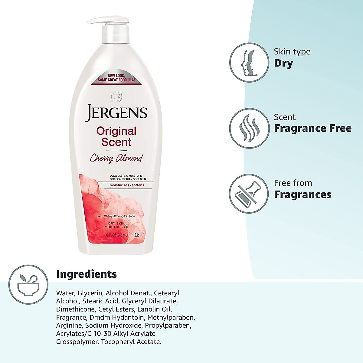 Jergens Original Cherry-Almond Moisturizer 21 oz (Packs of 2)