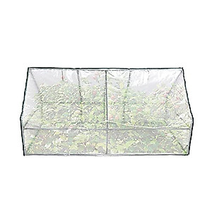 VERFARM Portable Greenhouse Kit for Raised Garden Bed with Roll-up Zipper Doors, Plants Hot House PE Cover for Protecting Plant from Cold Frost & Birds & Insects, Easy Access (8*4FT)