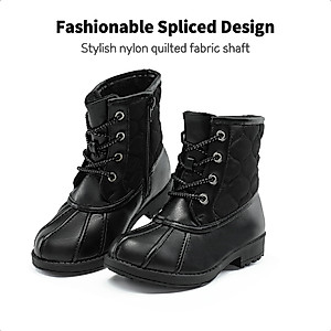 DREAM PAIRS Girls KBO212 Side Zipper Quilted Ankle Boots Black Pu Size 2 Little Kid