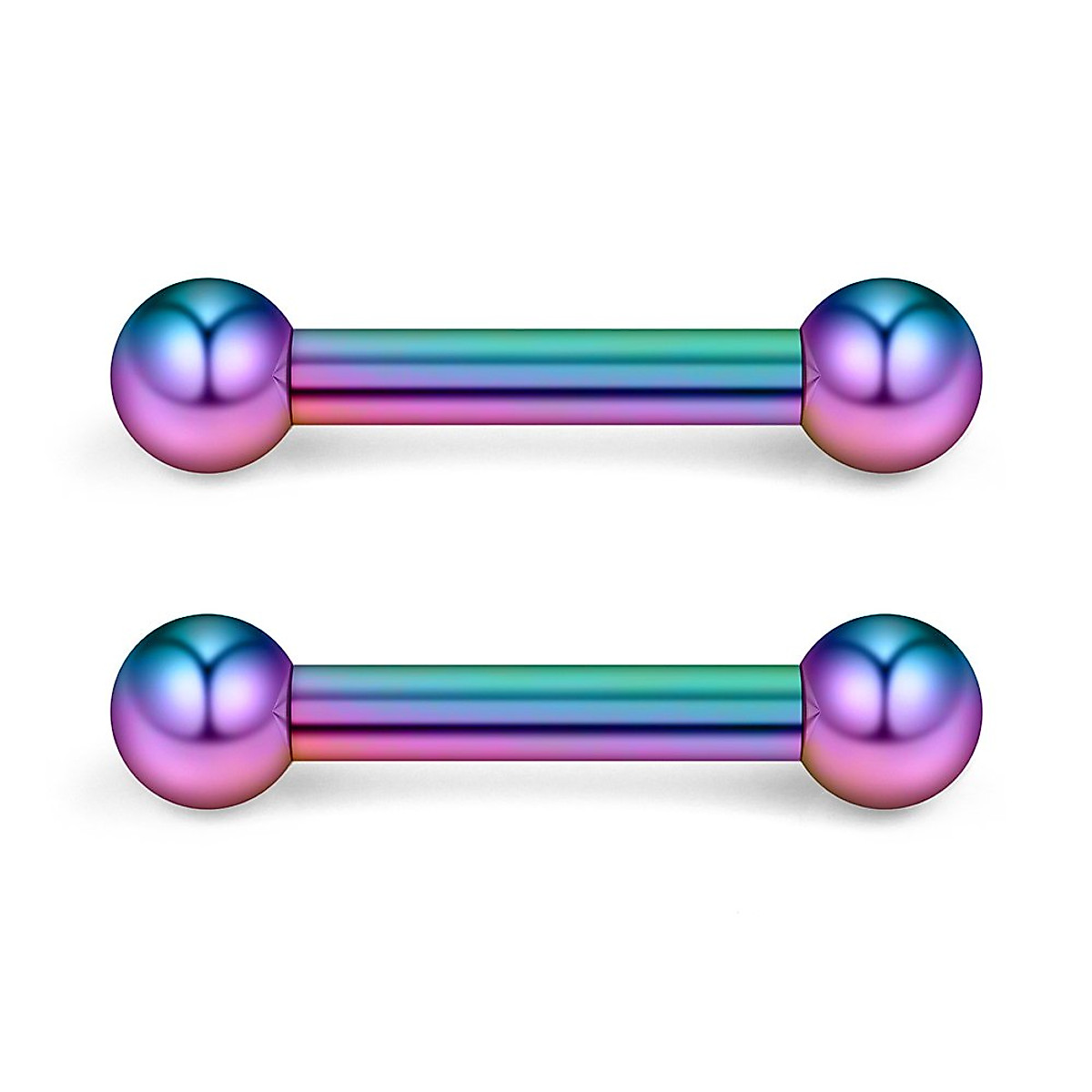 Ruifan Mix Color 316L Stainless Steel Nipple PA Tongue Shield Barbell Ring Bar Body Piercing Retainer 12G 10mm 12PCS