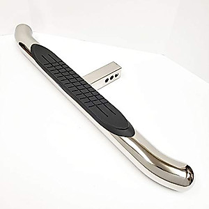 LEDIN 36" Lx3 Hx3 W Towing Hitch Step Bar 2" Receiver Chrome 3" Round Curved Universal Truck Trailer Rear Bumper Guard