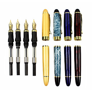 4 PCS in Set Gullor 450 Fountain Pen in 4 Colors (Elegant Colors) with Pen Pouch
