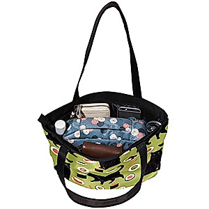 Tote Bag Women Satchel Bag Handbag Stylish Tote Handbag for Women Hobo Bag Fashion Crossbody Bag, Cartoon Animal Black Cat Sushi