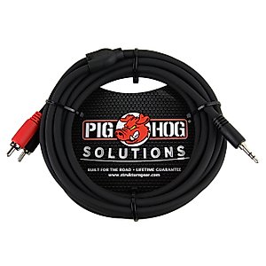 Pig Hog PB-S3R10 3.5 mm to Dual RCA (Male) Stereo Breakout Cable, 10 Feet