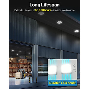 Sunco 6 Pack Square Canopy Light LED, Ceiling Commercial Outdoor, 40W, 5800 Lumens, 5000K Daylight, Dimmable (0-10V), Waterproof IP65, for Warehouse, Garage, Gas Station ETL/DLC