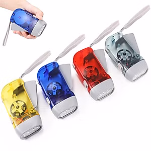 BFVV Hand Crank Emergency Flashlight, Squeeze Wind-up Flashlight for Kids and Adults Camping Outdoor Sports Battery Free Flashlight
