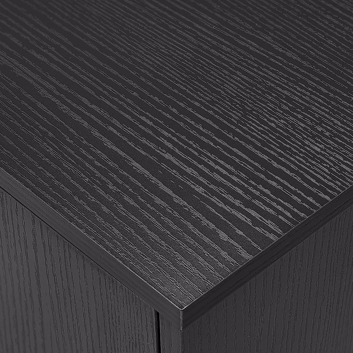 Panana TV Stand Television Console Unit Cabinets with 3 Open Cubby and 2 Doors for Living Room Bedroom for TVs up to 70 Inches (62.99 Inches Black)