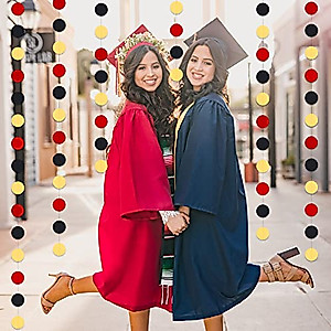 4Pcs Red & Yellow & Black Graduation Circle Dots Garland- Red and Yellow Graduation Party Decorations 2023/Graduation Garland Decor/2023 Graduation Banner/2023 College Graduation Decorations