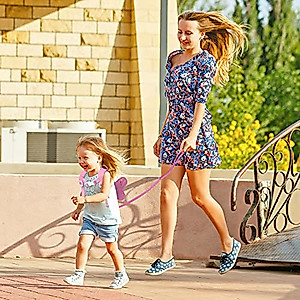 Clearlove Kids Backpack Lightweight School Backpack with Tulle Wings and Anti-lost Safety Rope Toddler Backpack for Teen Girls Boys（Pink Butterfly）