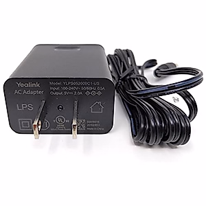 Yealink Power Adapter 5V 2A PS5V2000US - Yealink Power Supply Cord - Yealink Phones - MP56, MP58, T29G, T46S, T46G, T48G, T48S, T52S, T54S, T54W, T56A, T58V, T57W, T58A with GTW Cloth