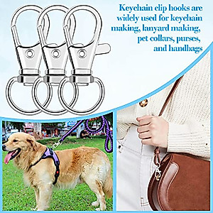 Keychain Hook Clip, 50Pcs Swivel Snap Hook Lobster Claw Clasp Small Metal Swivel Key Chain Clip Hook Keychain Hardware for Keychain Making, DIY Crafts, Lanyard Making, Pet Collar