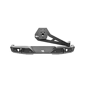 Rugged Ridge HD Bumper, Rear for Jeep Wrangler JL | with Tire Carrier, Steel, Black | 11540.39 | Fits 2018-2025 Jeep Wrangler JL