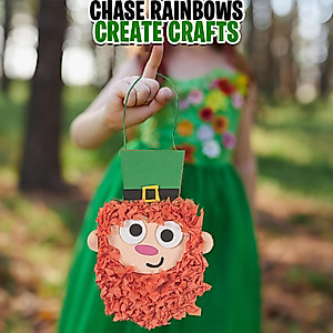 Leprechaun Crinkle Tissue Sign Craft Kit - Makes 12 - St. Patrick's Day Crafts for Kids and Fun Home Activities