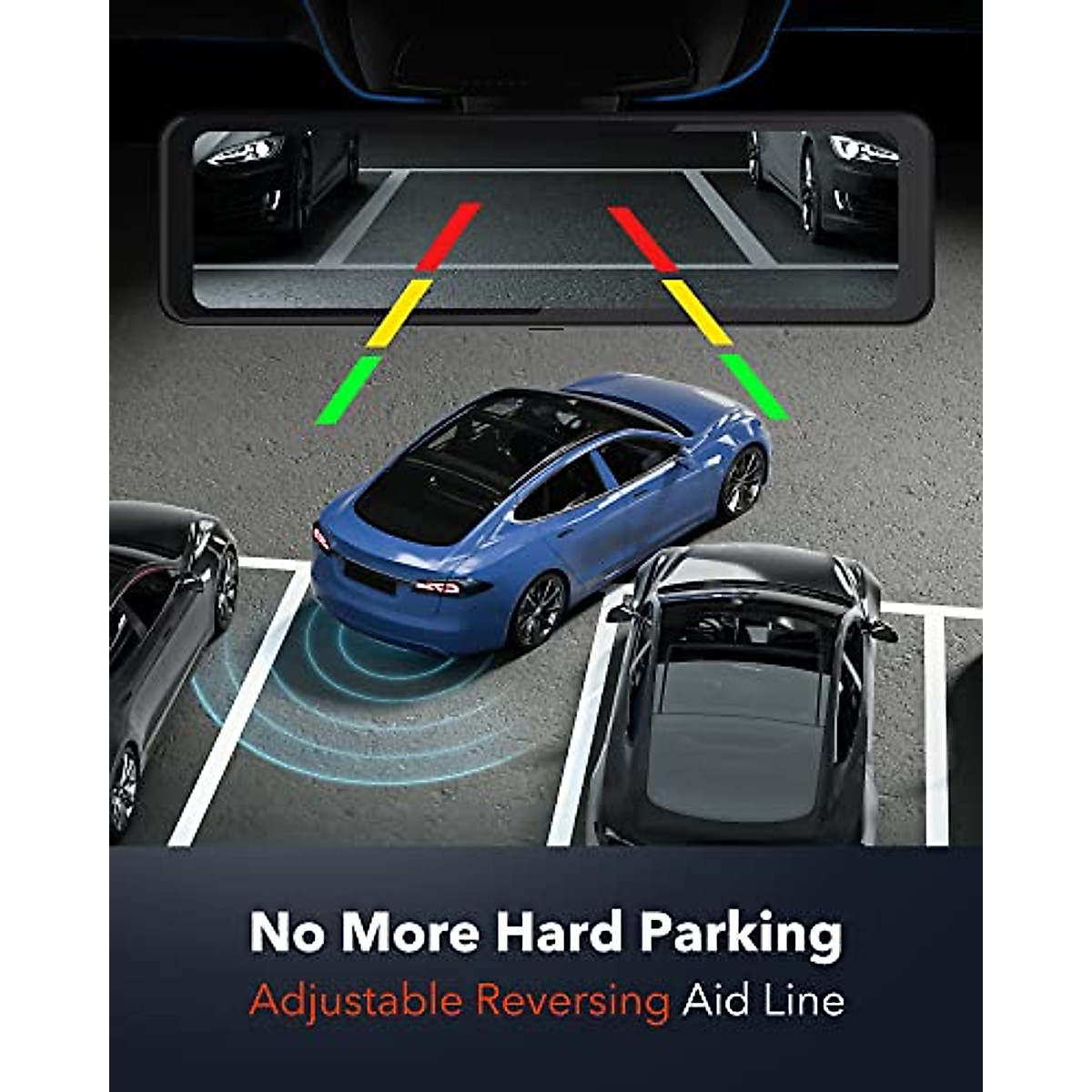 REDTIGER Rear View Mirror Camera 11'' UHD 4K Front and 1080P Rear View Mirror Dual Cameras for Cars,GPS,Parking Monitor,Night Vision,Smart Reverse Parking Assistance,Touchscreen,Free 32 GB Card