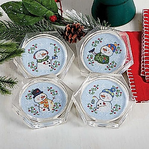 Herrschners Frosty Smiles Acrylic Coasters Counted Cross-Stitch Kit