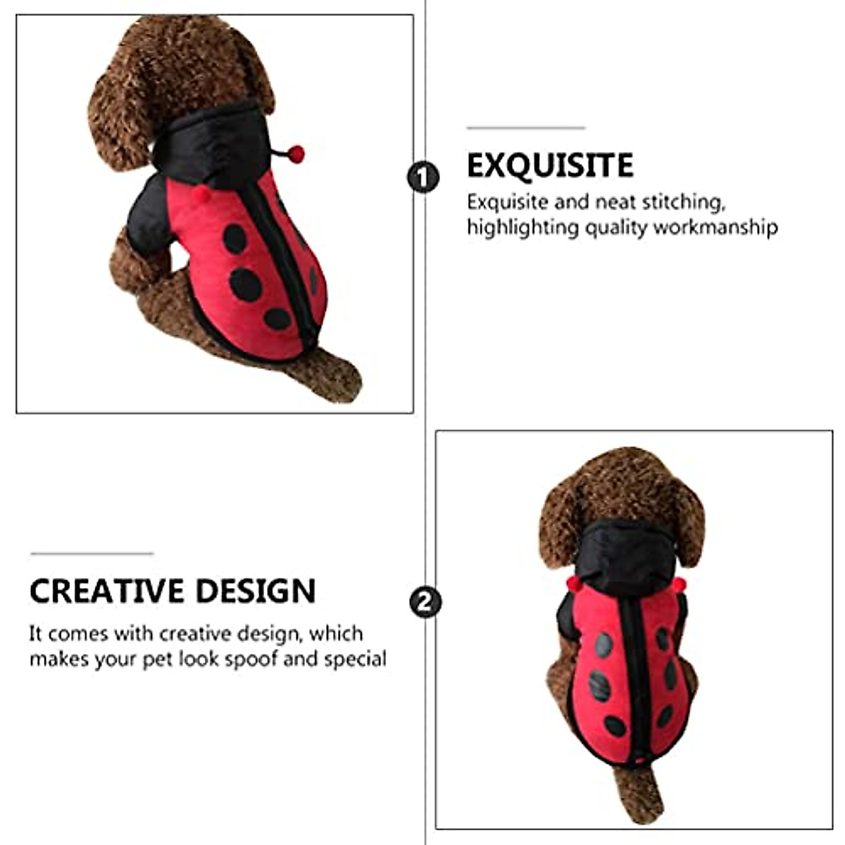 Halloween Pet Costume Ladybug Dog Costumes Dogs Hoodies Outfits Pet Cosplay Clothes for Pet Small Medium Dogs Cats Party Decoration Halloween Dog Hoodie Clothes