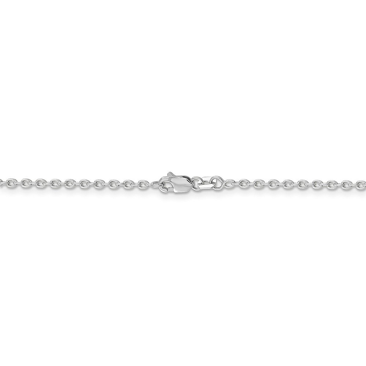 The Black Bow 2mm, 14k White Gold Solid Link Cable Chain Necklace, 18 Inch