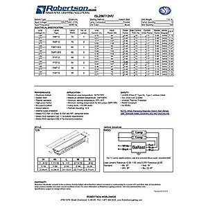 Robertson 3P20158 ISL296T12MV Fluorescent eBallast for 2 F96T12 Linear Lamps, Instant Start, 120-277Vac, 50-60Hz, NBF, HPF (for HO lamp Applications The Recommended Ballast is The PSB296T12HOMV)