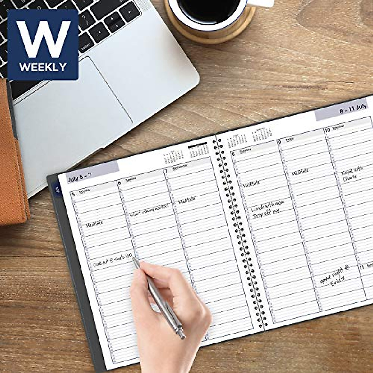 Academic Planner 2021-2022, AT-A-GLANCE Weekly & Monthly Appointment Book & Planner, 8-1/2" x 11", Large, for School, Teacher, DayMinder, Charcoal (AYC52045)