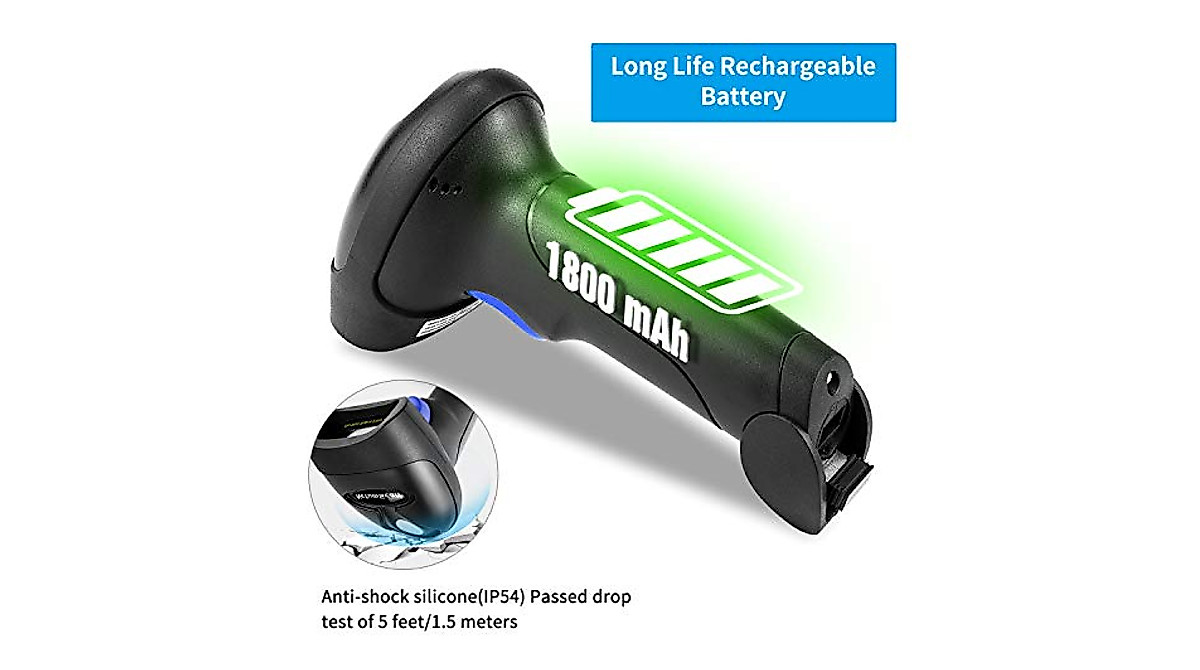 NetumScan Wireless 1D 2D Barcode Scanner w/ Stand | Screen Scan