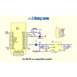 2-Pack HC-05 Board,Aideepen HC05 Pass-Through Module Slave and Master 6 Pin Serial Communication