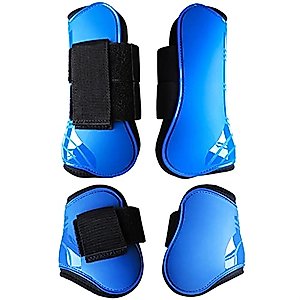 N/A Horse Tendon Boots,PU Hard Shell,Neoprene Lining.to Protect Horse's Legs (Color : Blue, Size : XL Code)
