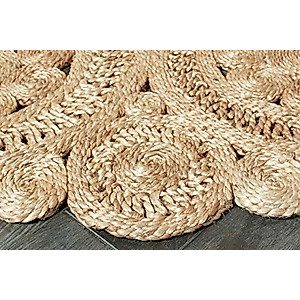 LR Resources Jute LR12031-NAT40RD Natural Round X 4 ft Indoor Area Rug, 4' x 4'