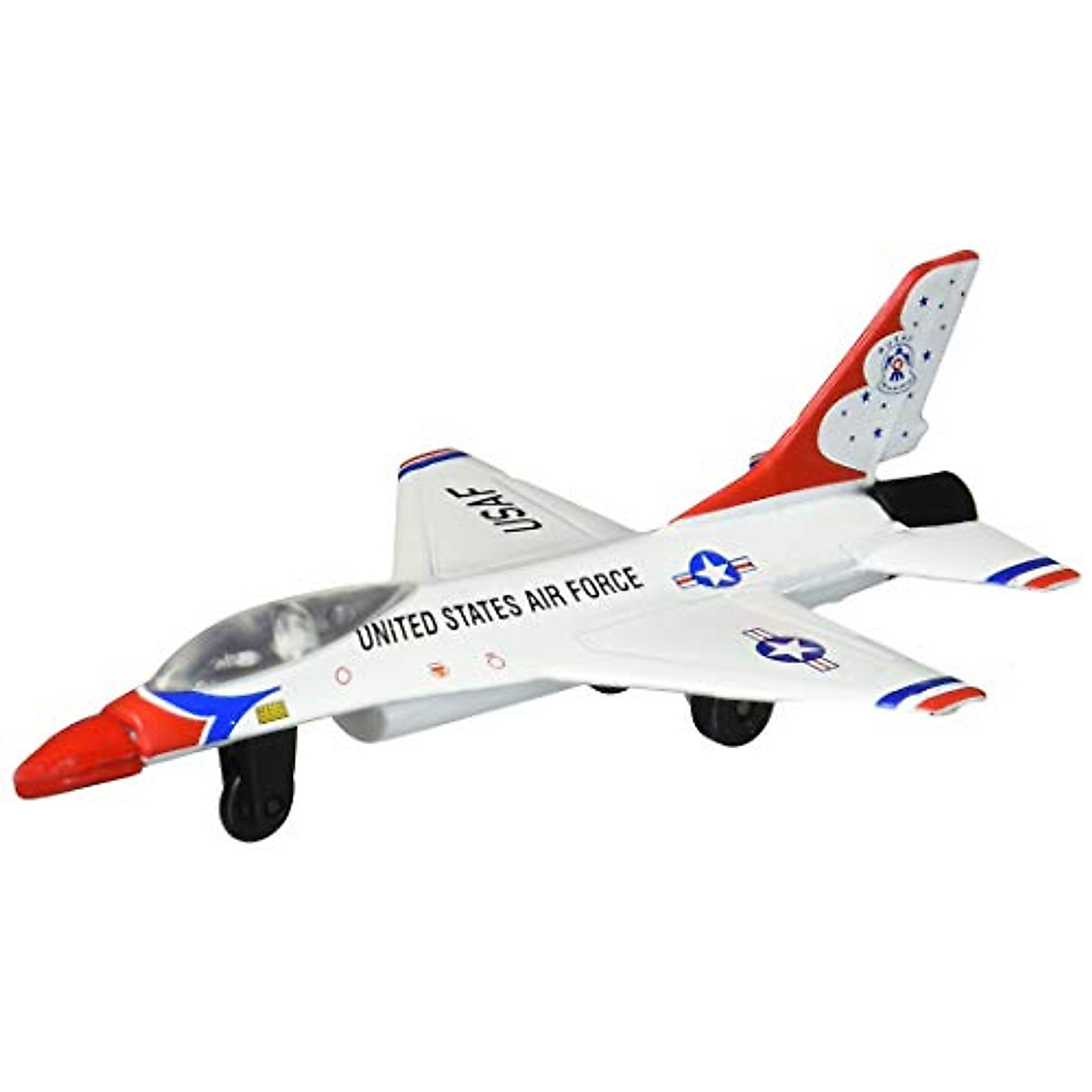 Hot Wings F-16 Thunderbird with Connectible Runway,Red/White/Blue