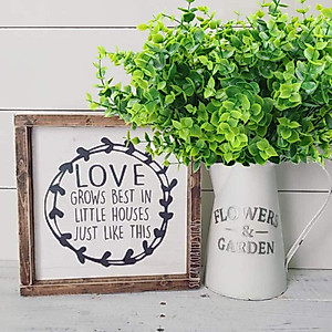 Leyaron 9 Bundles Fake Plants Artificial Boxwood Greenery 63 Stems Fade Resistant Faux Plastic Plants for Garden Farmhouse Porch Patio Window Box Wedding Office Home Indoor Outdoor Decor