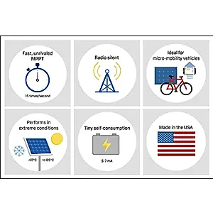 Genasun GVB-8-Pb-48V, 8 A (Input) 350 W Solar Panel, Voltage Boosting MPPT Solar Charge Controller for 48 V Lead-Acid Battery
