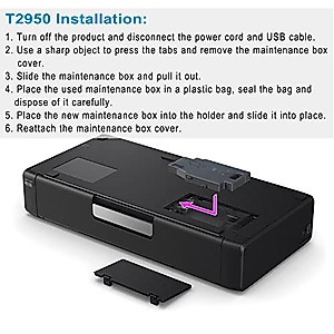LiTuhorse Remanufactured T295000 Ink Maintenance Box T2950 for WF 100 WF100 EC-C110 EC C110 Inkjet Printer and Work with Workforce WF-100 Ink Cartridges 5 Pack