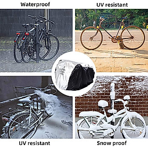 Maveek Bicycle Cover for 3 Bikes Waterproof Outdoor Storage Cycle Protection UV Rain Snow Proof Tarp Tent Shed for Bikes All Weather Dust Dirt Resistant Winter Summer Indoor Garage (Sliver/Black)