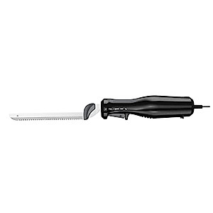 Black+Decker Comfort Grip Electric Knife with 7-Inch Stainles Steel Blades, Safety Lock Button & Knife Stand, Ideal for Carving, Slicing & Cutting Meats, Turkey Bread & Craft Foam, Dishwasher Safe