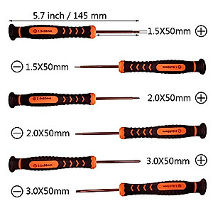 Hscakee Eyeglass Repair Kit with 6 PCS Flathead and Phillips Screwdrivers and Glasses Screws for Glasses, Eye Glass, Sunglass Repair