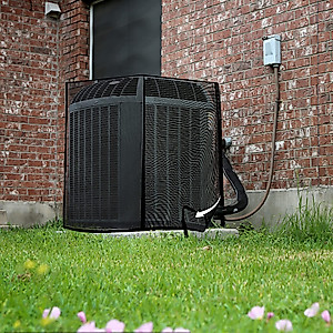 Nicunom Air Conditioner Cover, All Seasons Full Mesh AC Cover for Outside Unit Adjustable Outdoor AC Defender Cover Protect from Clogging of Debris, 27.5"x27.5"x31.5"