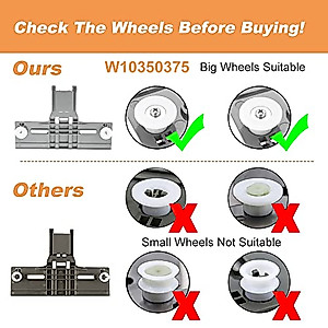 PETCHOR W10350375 Dishwasher Top Rack Adjuster Parts for Whirlpool Kenmore Kitchenaid Dishwasher, 8PCS W10195840 & W10195839 & W10508950 Dishwasher Top Rack Adjuster Kit