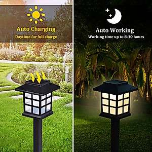LIGHTSHINE 4 Pack Solar Pathway Lights, Solar Garden Lights outdoor, Waterproof Outdoor Lights for Lawn, Patio, Yard, Walkway, Driveway and Landscape.