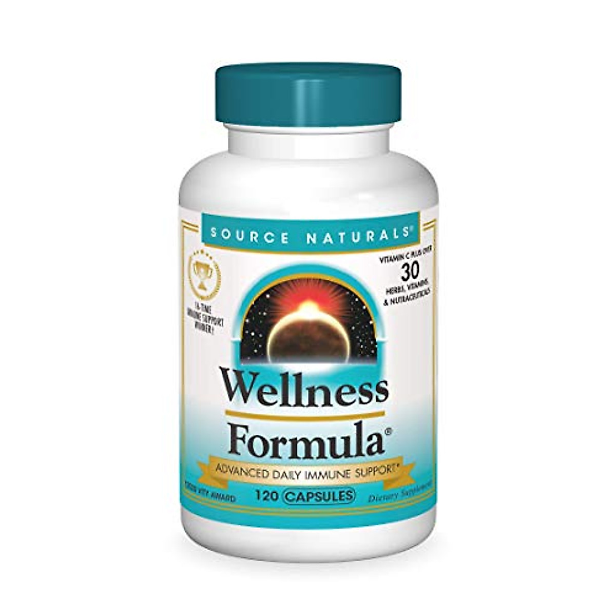 Source Naturals Wellness Formula, Advanced Immune Support*, Bio-Aligned Vitamins & Herbal Defense - Immune System Support Supplement & Immunity Booster - 120 Capsules
