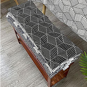 WanJing Outdoor Bench Cushion,Non-Slip Long Chair Backrest Fresco Settee Cushion with Zipper,Porch Swing Seating Pads Soft Lounger Loveseat Wicker Chair Pad,Garden and Deck Seating Pad, 36x12 Inch