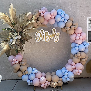 6.6FT White Round Backdrop Stand for Parties, Circle Wedding Arch Ring Backdrop Stand, Metal Balloon Flower Arch Holder Stand for Wedding,Birthday Party,Baby Shower…