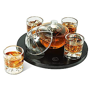 Basketball Decanter Set, Whiskey Scotch or Bourbon Decanter Perfect for Basketball Enthusiasts by The Wine Savant