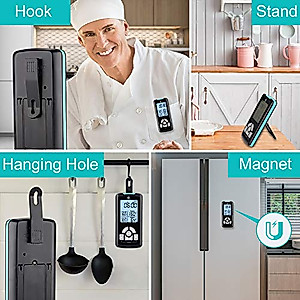 AIMILAR Wireless Meat Thermometer with Dual Probes | Remote Range up to 328ft | Preset Meats & Doneness Levels | Backlit Display & Magnet | Oven Safe with a Timer | 716°F Probe and Wire