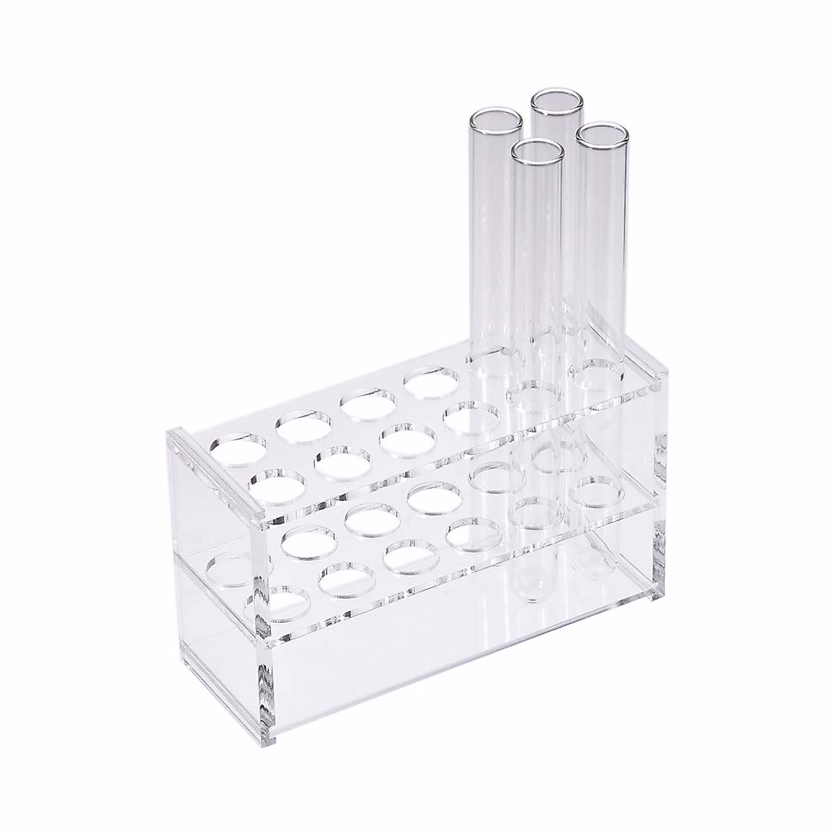 uxcell Acrylic Test Tube Holder Lab Stand Rack 2x6 Wells for 10ml Centrifuge Tubes Clear