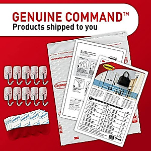Command Small Wire Toggle Hooks, Damage Free Hanging Wall Hooks with Adhesive Strips, No Tools Wall Hooks for Hanging Decorations in Living Spaces, 10 Clear Hooks and 12 Command Strips