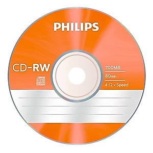 Philips CD-RW 80MIN Blank Disc x 5 Jewel Case 700MB 4-12 X Speed