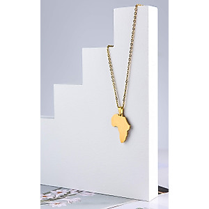 Woman Africa Map Pendant Necklace