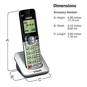 VTech CS6529-3 3-Handset Expandable Cordless Phone with Answering System-Caller ID/Call Waiting & Backlit Display/Keypad, Silver