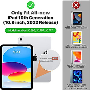 MoKo Screen Protector for iPad 10th Generation 10.9 Inch 2022, 3 Pack Clear PET Anti-Glare Case-Friendly Screen Protector Film