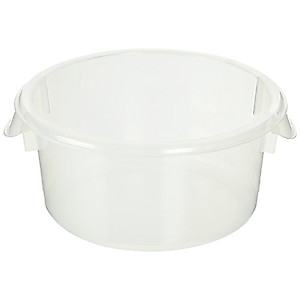 Rubbermaid Commercial Products Round Storage Container, 2-Quart Capacity, Clear Polyethylene, High Temperature Range Food Organization for Wet/Dry Food in Kitchen/Restaurants/Cafeteria, Pack of 12